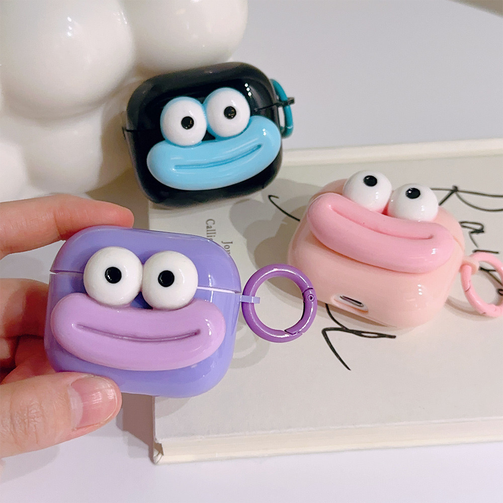 Funny Cartoon 3D Sausage Mouth Earphone Cover for Airpods 1/2/3/4/Pro 2 with Ring Hook Bluetooth ...