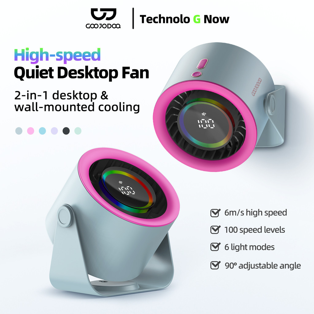 GOOJODOQ 2025 New High Speed Desktop Fan 100 Speed Digital LED Display ...