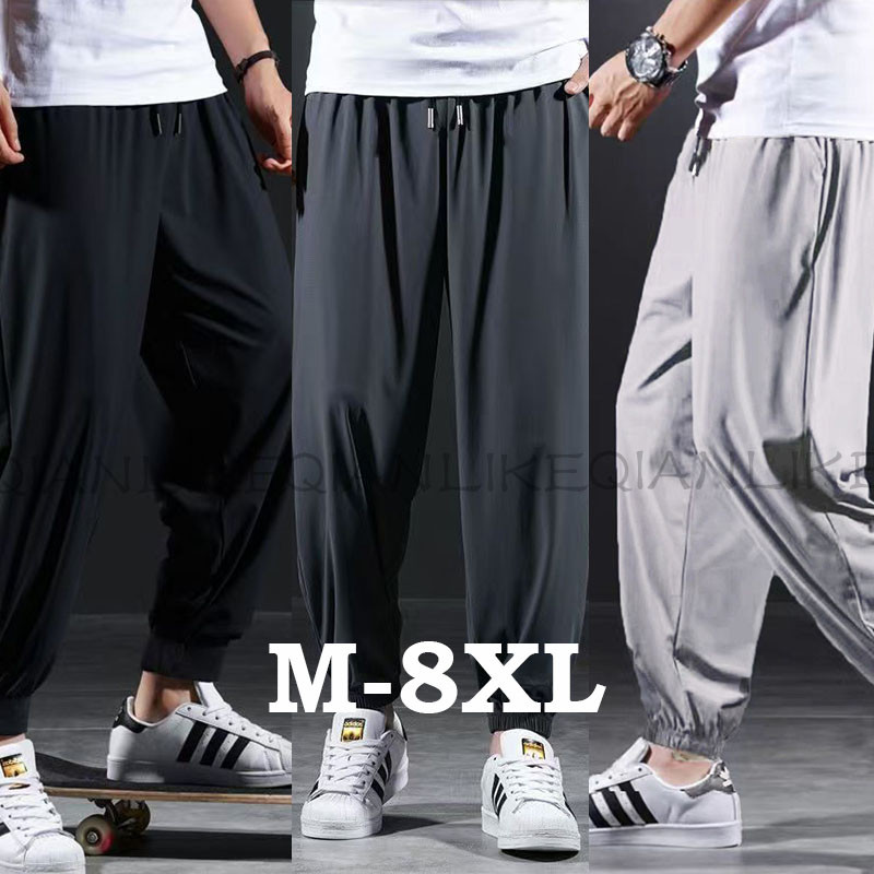 【M-8XL】Seluar Slack Lelaki Slimfit Budak Baggy Sweatpant Jogger Pants ...