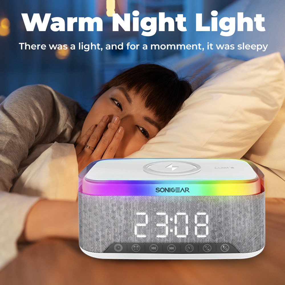 SonicGear Pandora Luma 5 Bluetooth FM Radio Clock Wireless Charging ...
