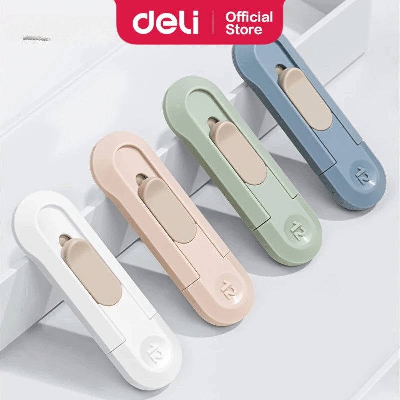Deli Mini Utility Knife ABS Body SK5 Steel Auto-Retract Blade Compact Design Comfortable Grip ...