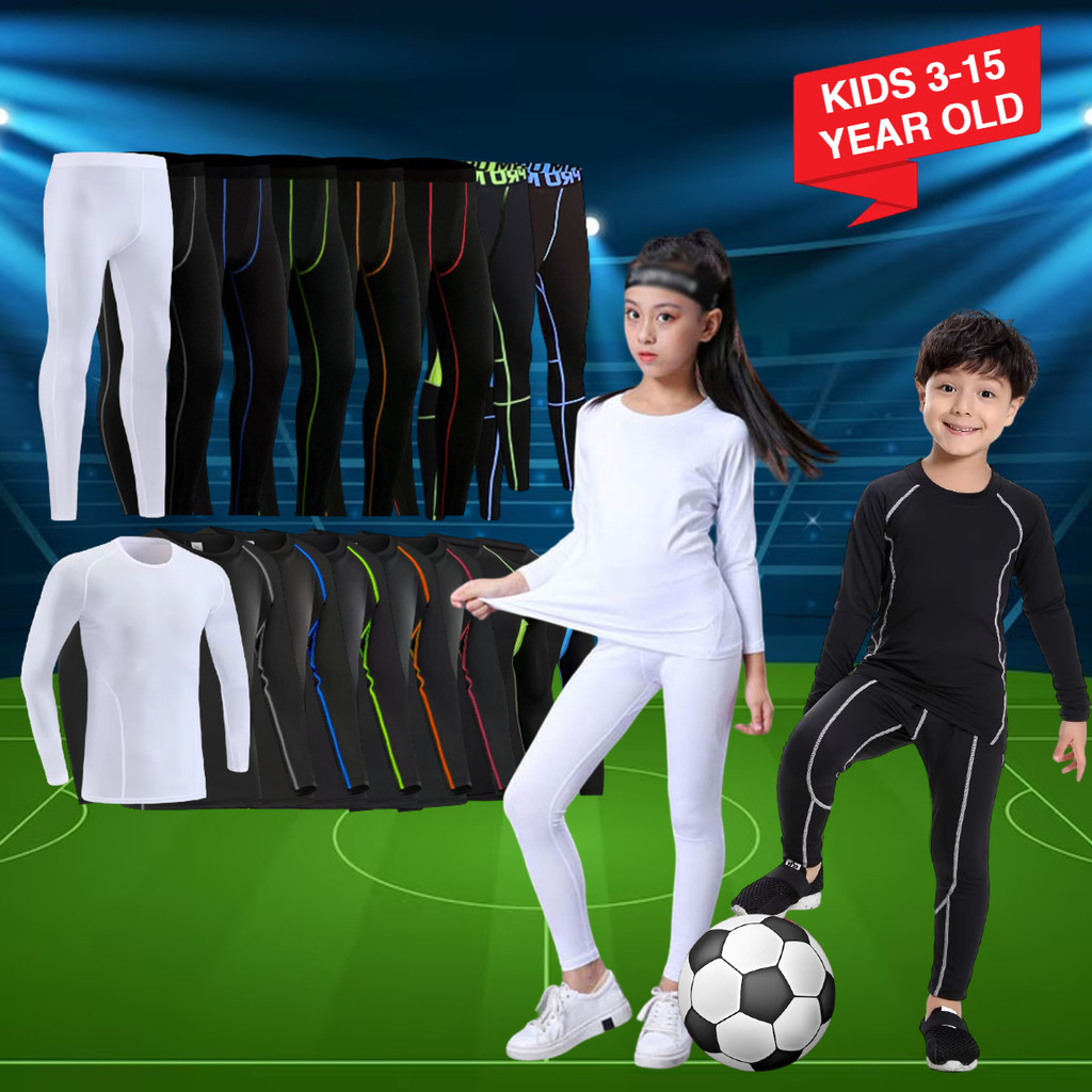 (BREATHABLE MATERIAL)EW Unisex Kids Football Sportswear Shirt Pant Boy ...