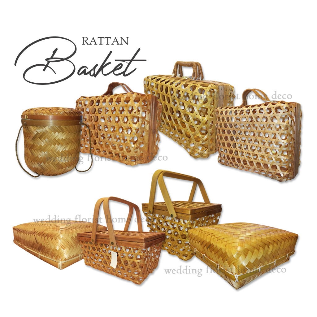 RATTAN BASKET/PICNIC BASKET/BAKUL HANTARAN/BASKET TRADITIONAL/KB ...