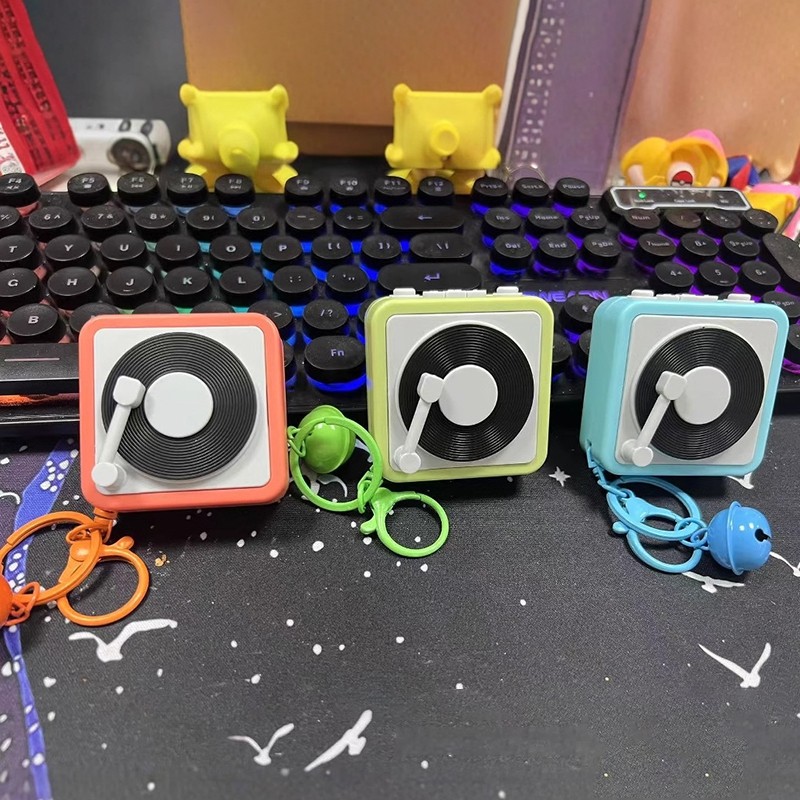 Colorful Tape Recorder Keychain Mini Record Player Keyring Creative ...