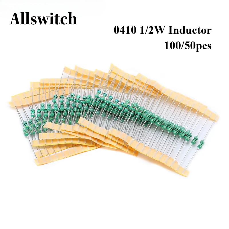 100/50Pcs 0410 1/2W Color Ring Inductors 1uH-4.7mH Axial RF Choke Coil ...