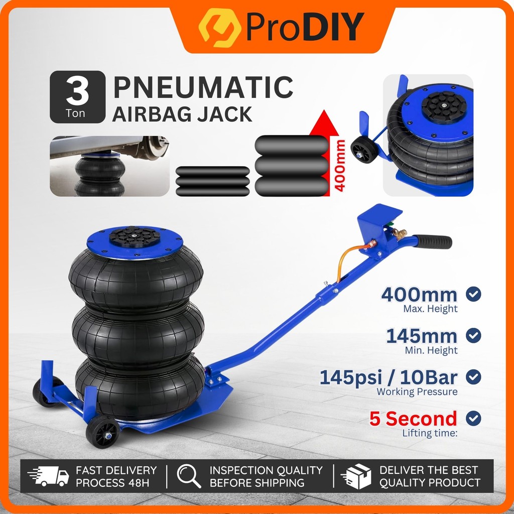 3Ton Pneumatic Airbag Jack Max. Height 400mm Lift Up 5 Second Cars ...