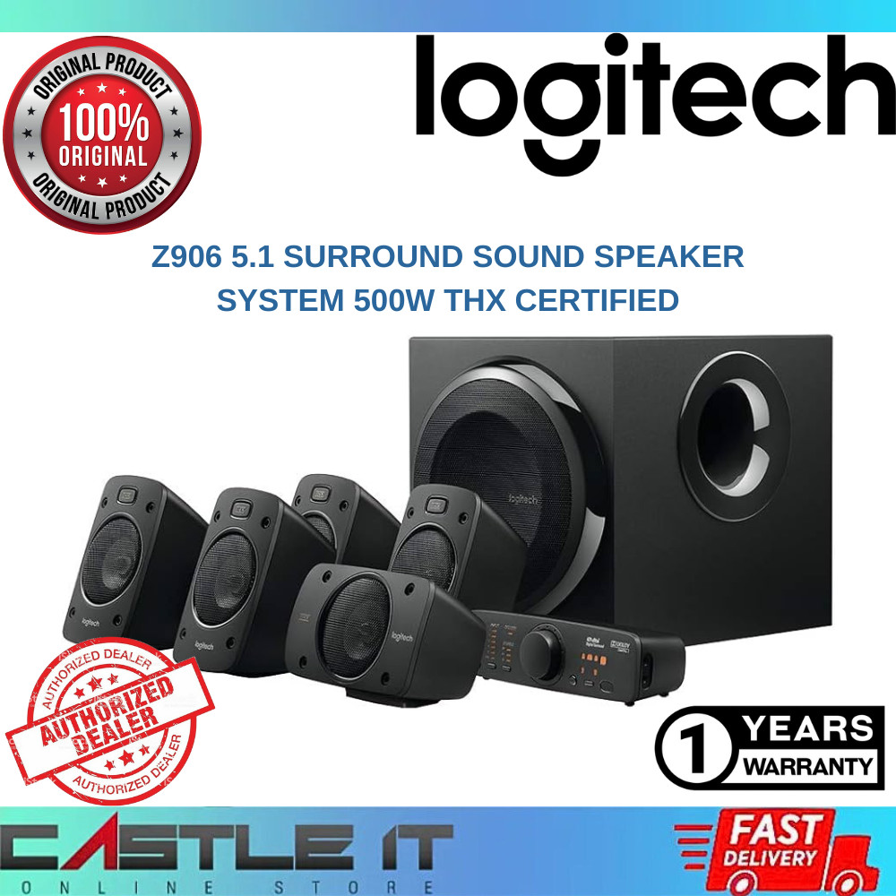 Logitech Z906 5.1 Surround Sound Speaker System 500W THX Certified 980 ...