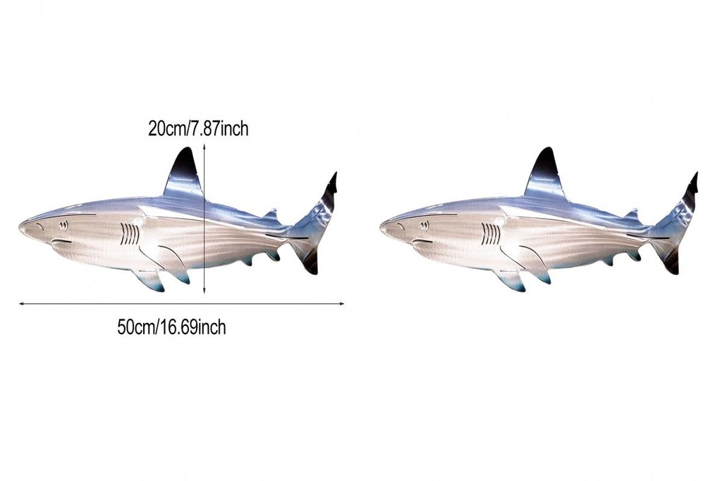 Metal Shark Wall Decor Sea Creature Metal Artwork Stainless Steel Shark ...