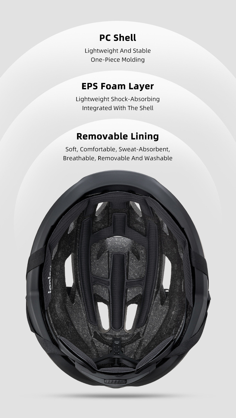 ROCKBROS Ultralight Cycling Helmet Streamline Aero Integrally-Molded ...