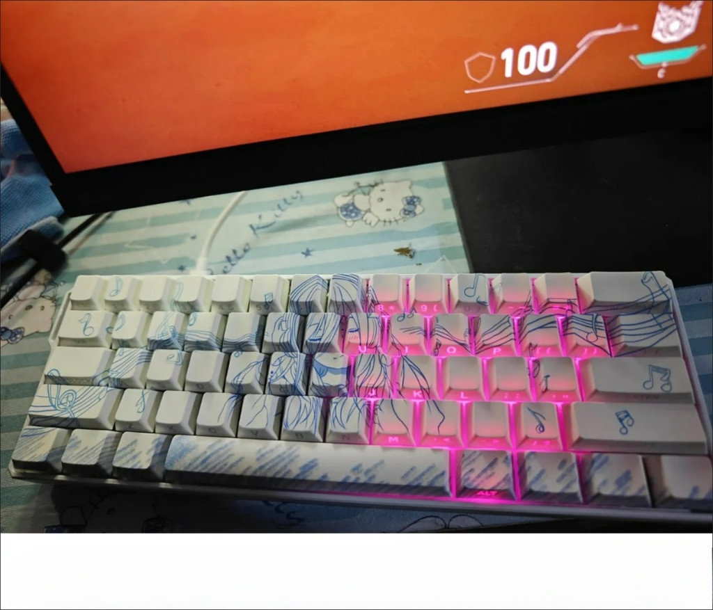 Nakano Miku Keycap Cherry Profile PBT Letter Side-engraved Light ...