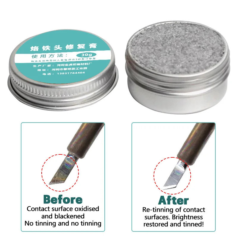 Soldering Iron Tip Refresher Non-stick Tin Solder Cream Clean Paste Tip ...