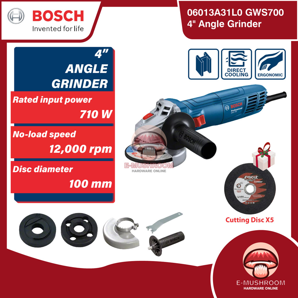 Bosch GWS700 4" Angle Grinder 710 W 06013A31L0 GWS 700 100mm | Shopee ...