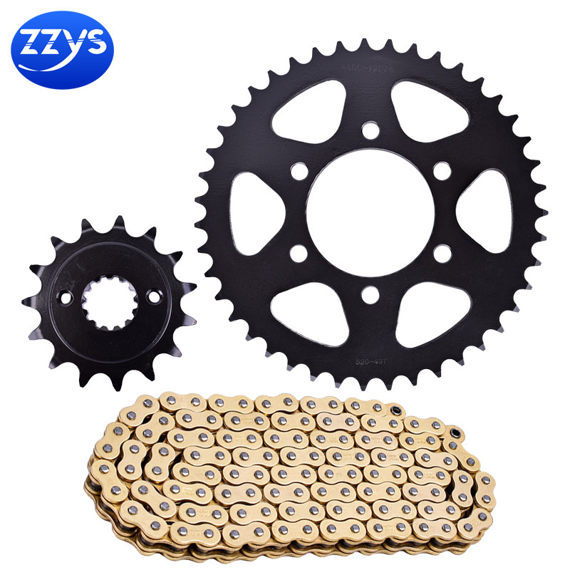 520 15T 43T 46T Motorcycle Front Rear Sprocket Chain Set For Kawasaki Ninja ZX-6R ZX-6RR ZX600 ...