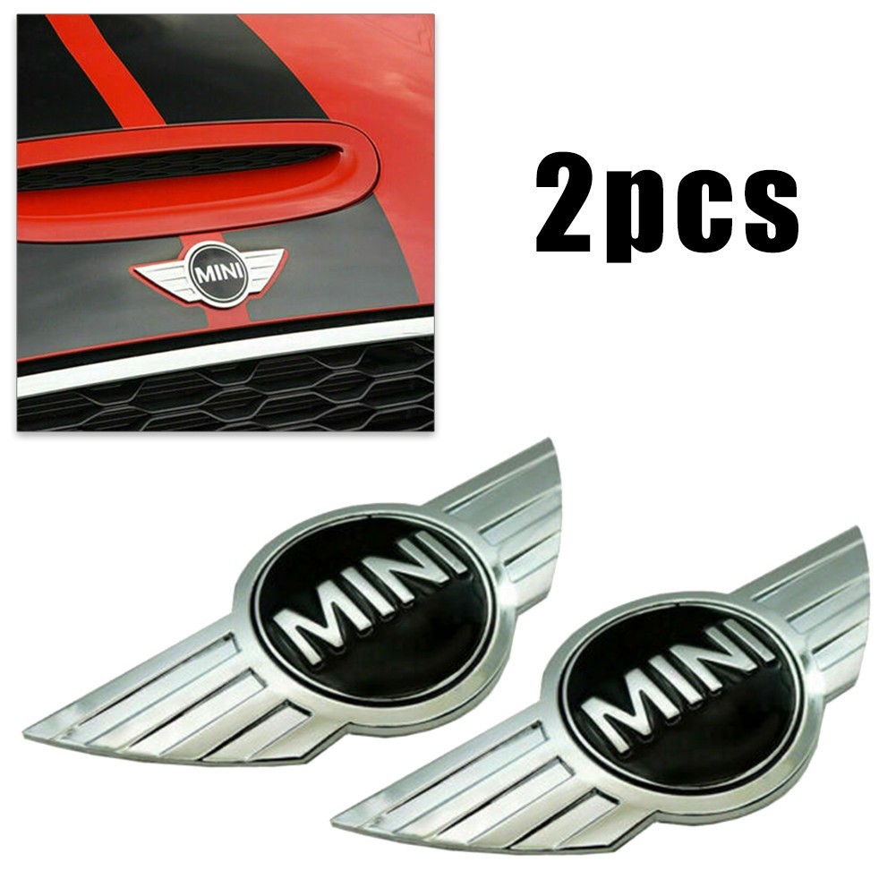 {SUFA} 2PCS Badge Logo Front Bonnet Rear Boot Chrome Metal Emblem For ...