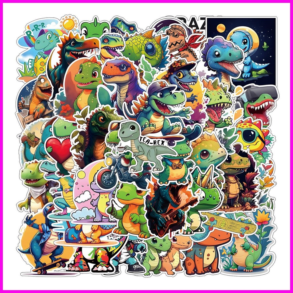 Stickers Dinosaurs (60 Sheets) Creative Cute Cartoon Little Dinosaur ...