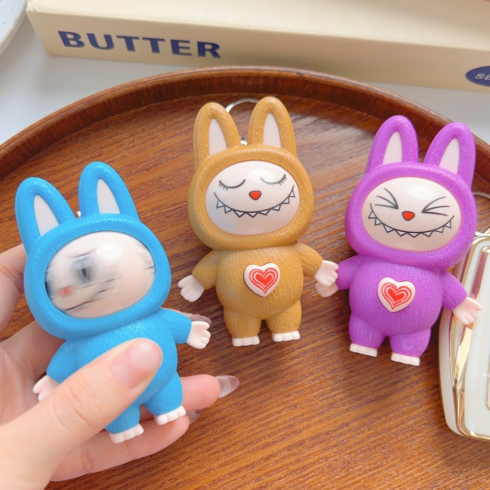 Cute Labubu Face Changing Relieve Stress Toy Keychain - Creative Labubu ...