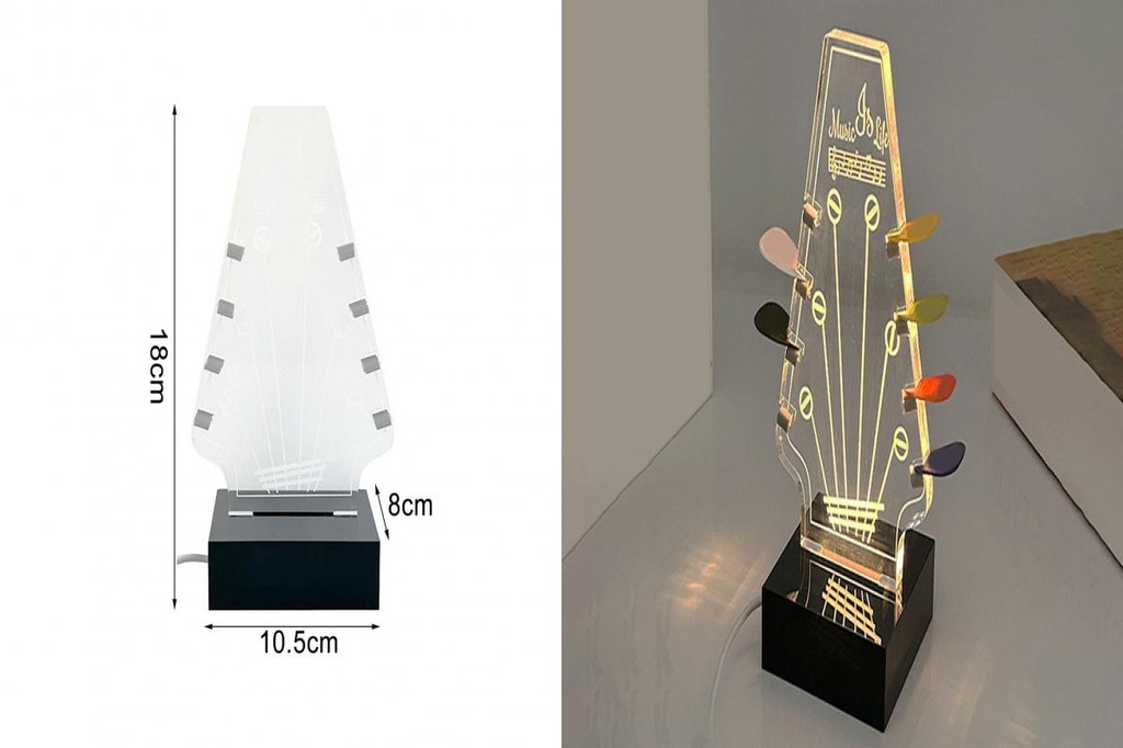 RC~ Electric Guitar Headstock Decor Led Guitar Pick Display Light Up ...