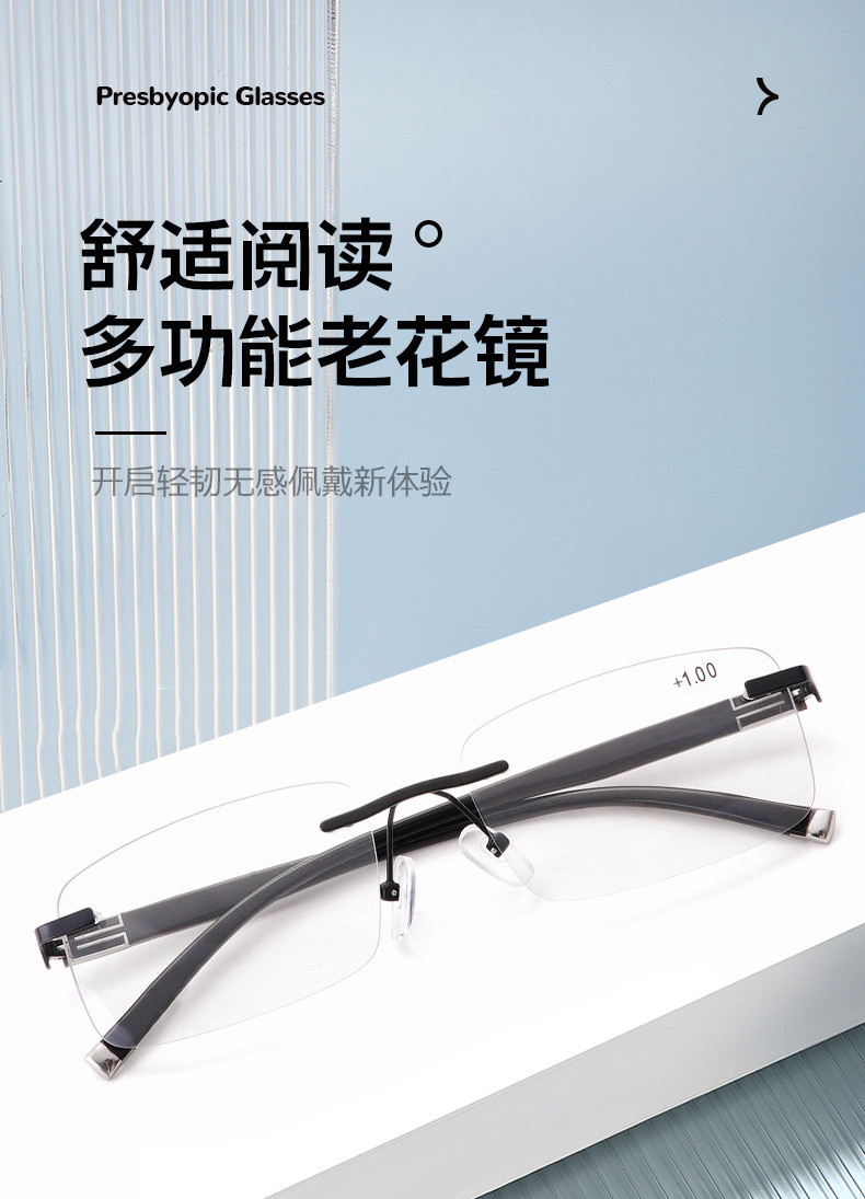 High Quality Rimless Progressive Lens Eyeglasses Grade Look Near And ...