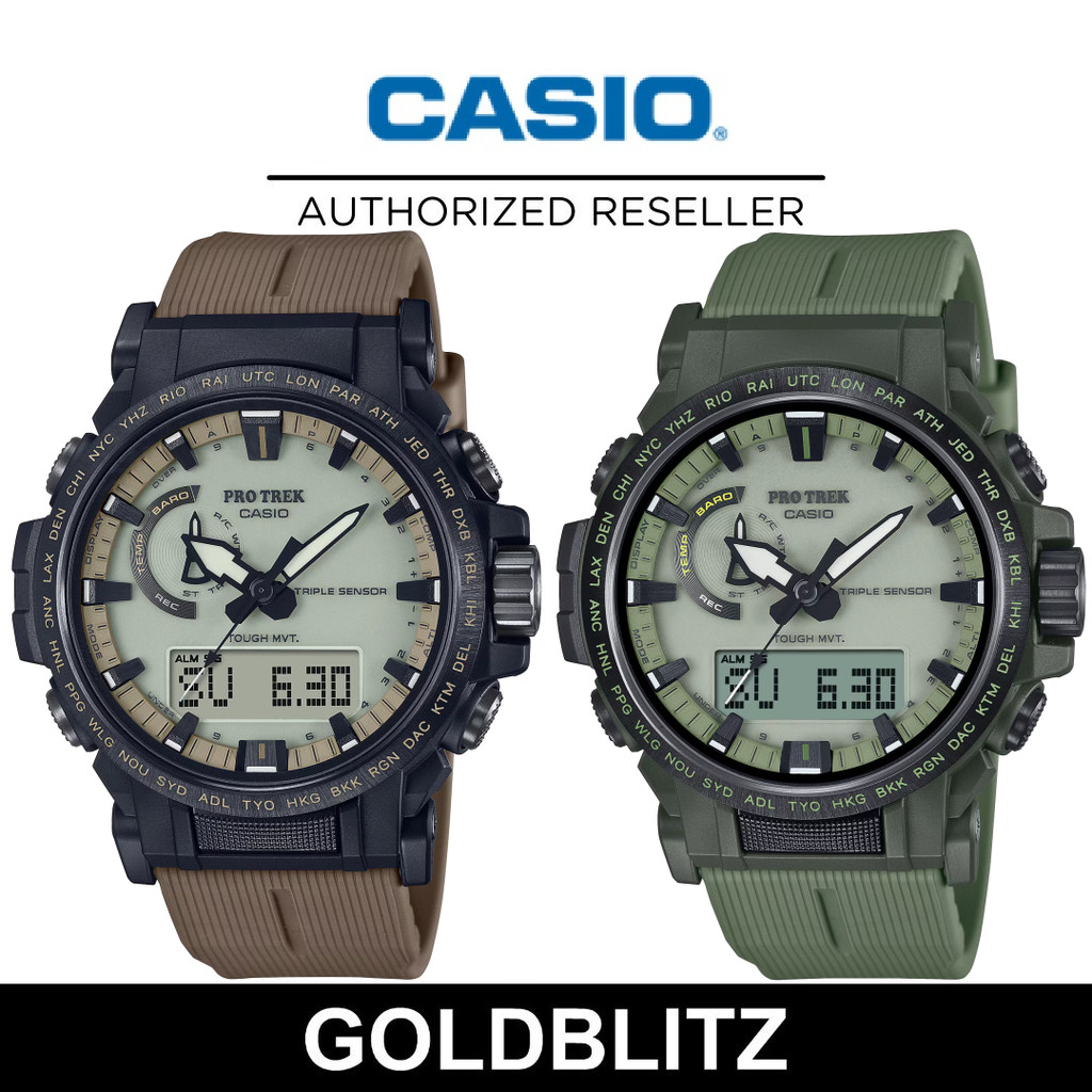 Casio Pro Trek PRW-61LD-3 PRW-61LD-5 Protrek Climber Line Triple Sensor Tough Solar Men's Watch ...