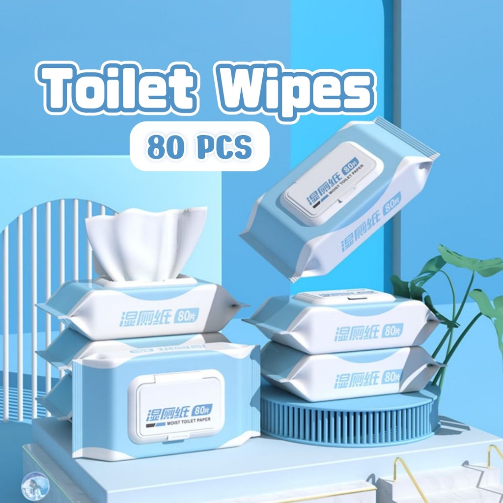 (80 PCS) Toilet Wipes Multipurpose Wet Tissue Non Alcohol Hygienic ...