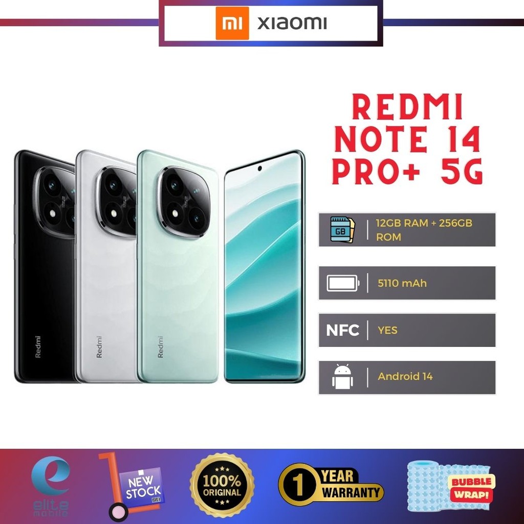 Redmi Note 14 Pro+ 5G (12GB+256GB) 200MP AI Camera, 5110mAh battery ...