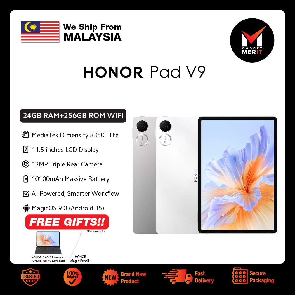 Honor Pad V9 Tablet | Mediatek Dimensity 8350 | 11.5" IPS LCD Display ...
