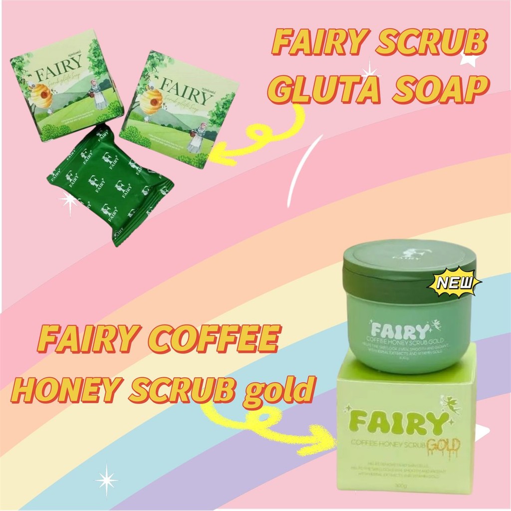 (NEW)FAIRY SCRUB GLUTA SOAP 55g /SABUN BROKOLI SCRUB/FAIRY COFFEE HONEY ...