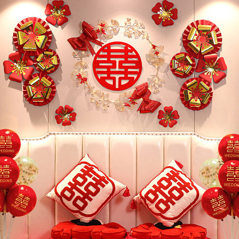 Chinese Style Decor Xi Character Wall Decor Word Paste Room Stickers ...
