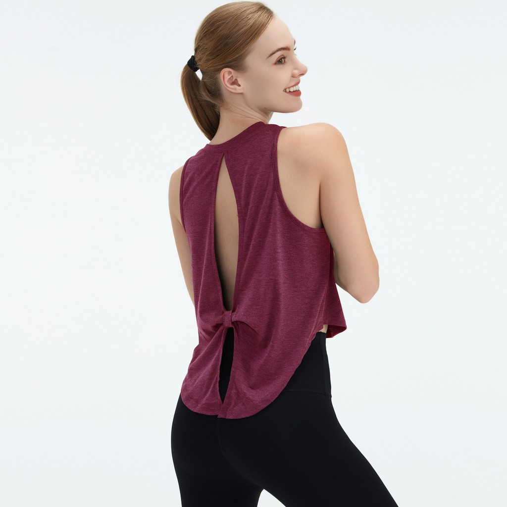 SUPERFLOWER Women's Solid Color Nice Back Sports Shirt Yoga Vest ...