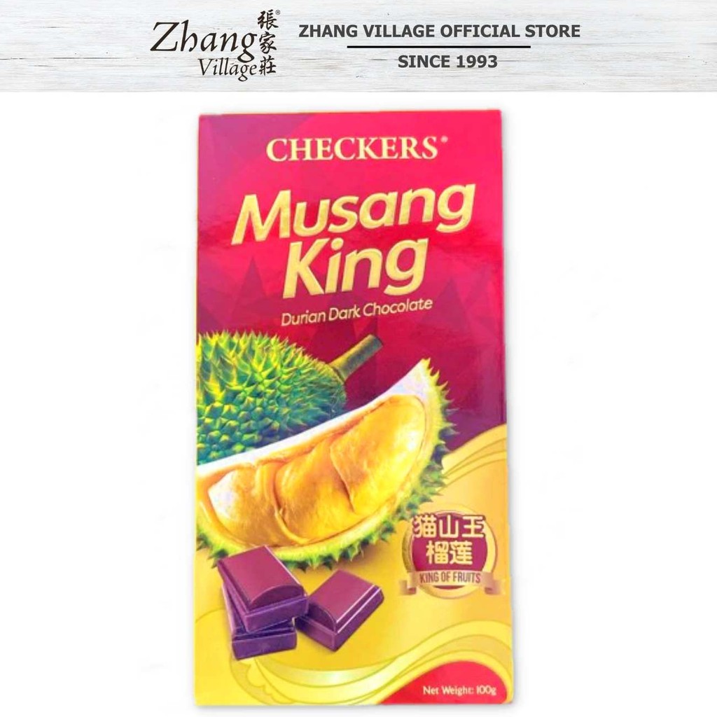 Checkers Bar Musang King Durian Dark Chocolate 100G | Shopee Malaysia