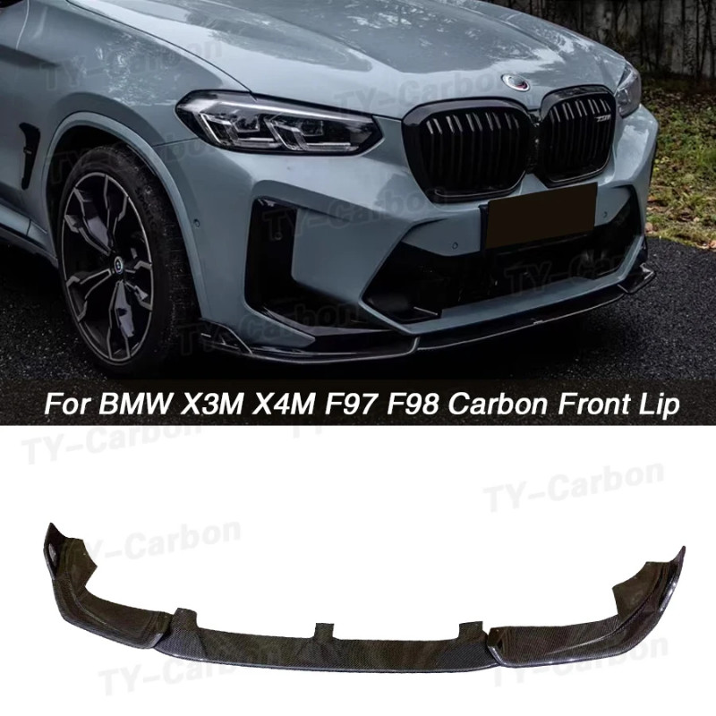 Real Carbon Fiber Front Bumper Lip Splitters For BMW X3M X4M F97 F98 ...