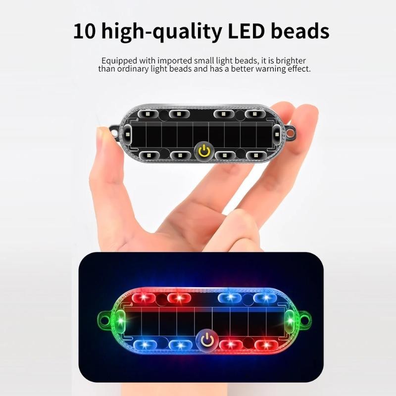 Solar Powered Motorcycle Warning Lights, Automatic Start Stop Solar LED ...