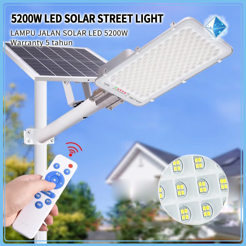 5200W Solar Street Light Outdoor Lighting Lampu Solar 3 Modes Remote Control Super bright IP67 ...