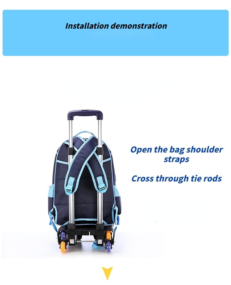 ZIRANYU New 6 wheels & 2 wheels trolley for school bag foldable ...