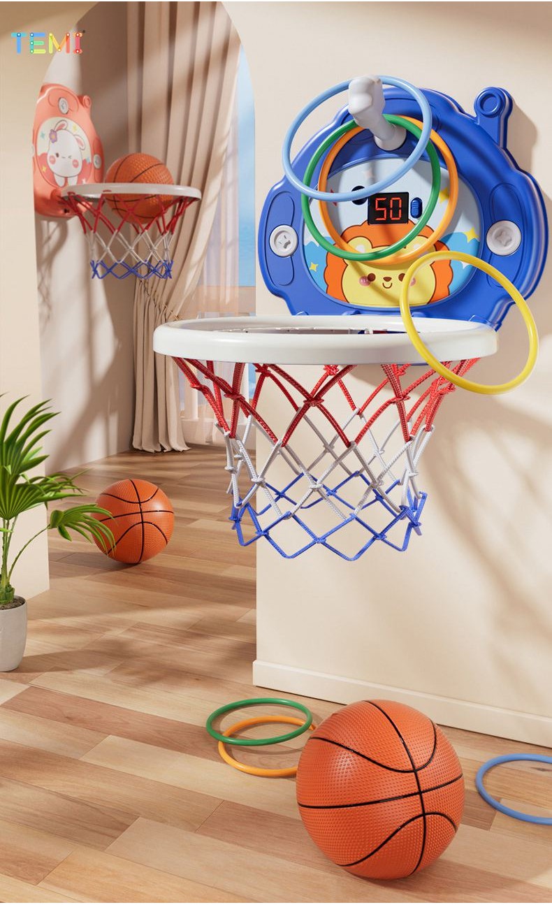 TEMI Indoor Mini Portable Basketball Stand Kids Sport Toy Basketball ...