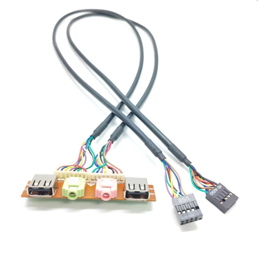 2-Port Dual USB 2.0 9Pin 3.5mm HD Audio Interface Motherboard I/O ...