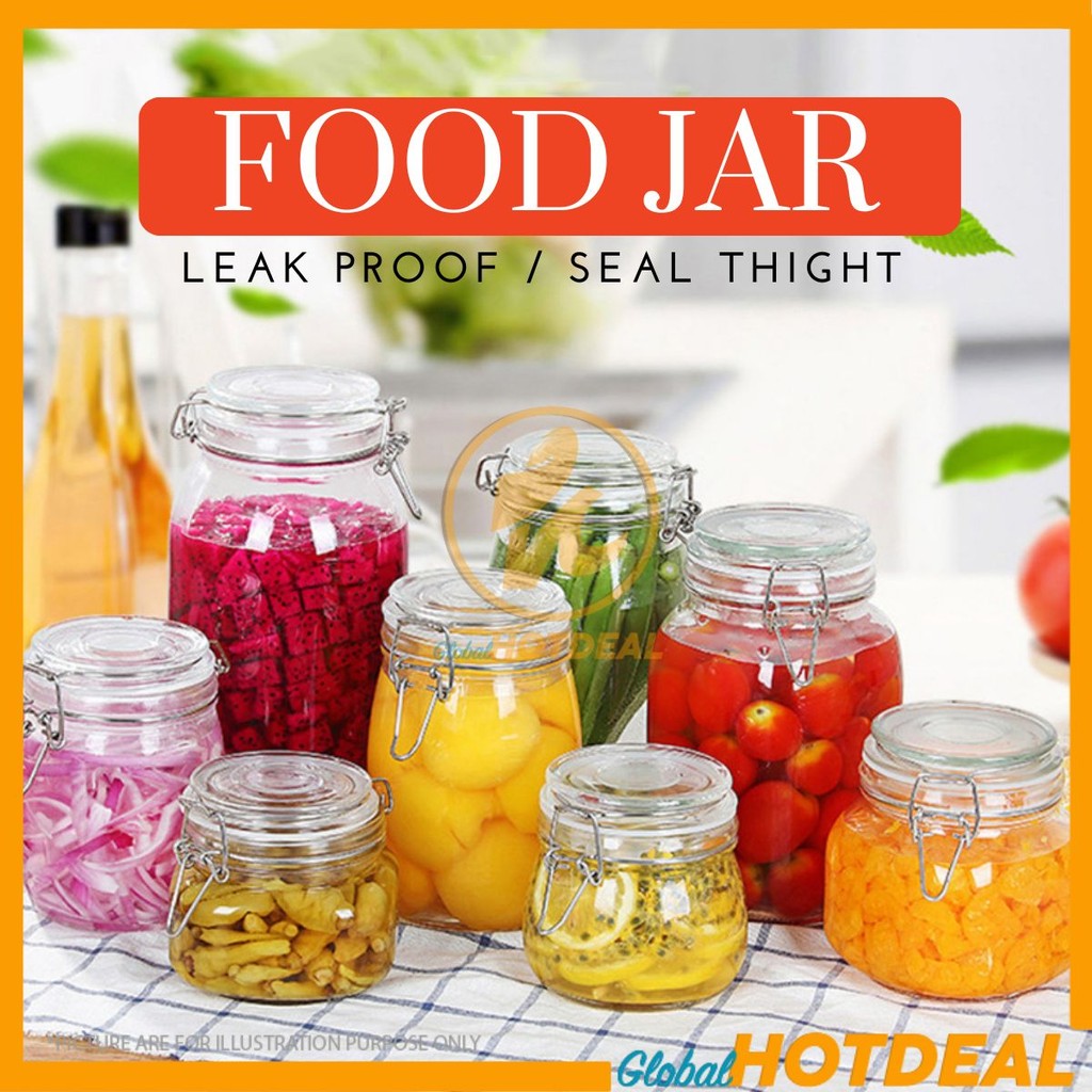 Airtight Plastic Food Storage Transparent Container Meal Prep Containers Leakproof Bekas Kuih ...