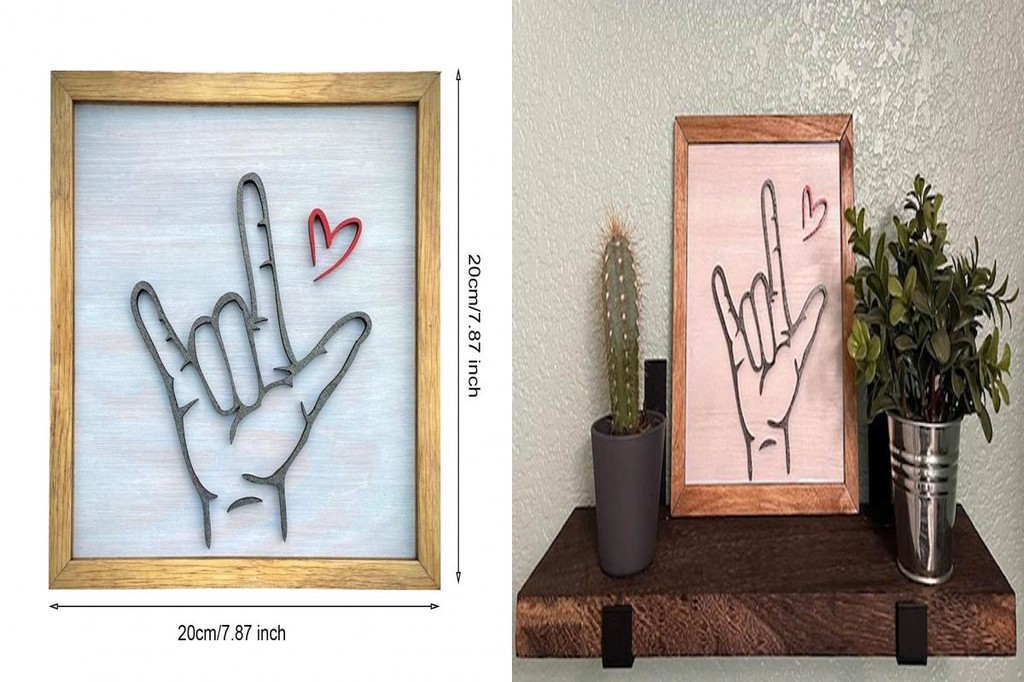 Handcrafted Wooden Love Sign Wall Decor Wooden Ornament Handmade Wooden ...