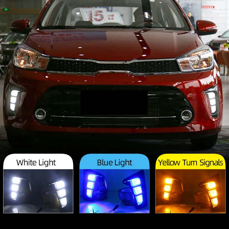 Car Flashing 2PCS DRL For KIA PEGAS Soluto 2018 2019 2020 LED Daytime Running Lights Daylight ...