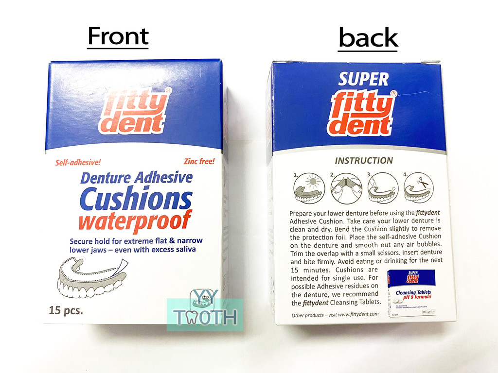 D1OF Fitty Dent Denture Adhesive Cushion FittyDent Waterproof pelekat ...
