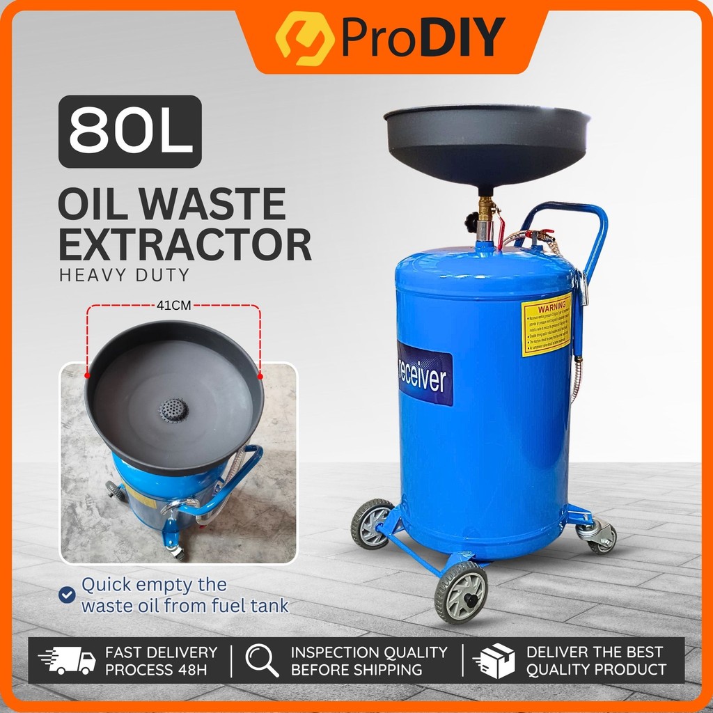 80L Heavy Duty Waste Oil Extrator Portable Oil Drainer with Wheel for ...