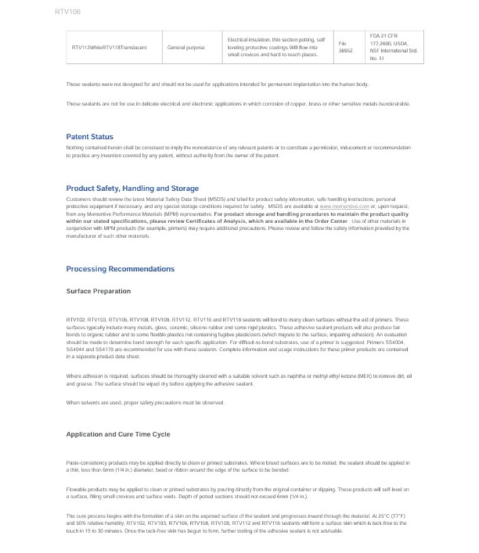 MOMENTIVE RTV 106 Adhesive Red 2.8FLoz 82.8ml Excellent Chemical Resistance | Shopee Malaysia