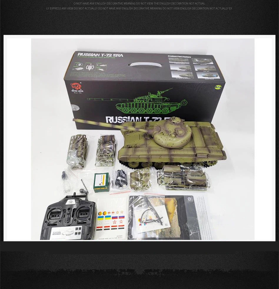 Henglong 3939 All Metal Russian T-72ERA RC Tank Model Explosive Anti ...