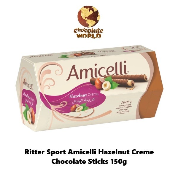 Amicelli Hazelnut Creme Filling Wafer Rolls 12Pcs 150g | Shopee Malaysia