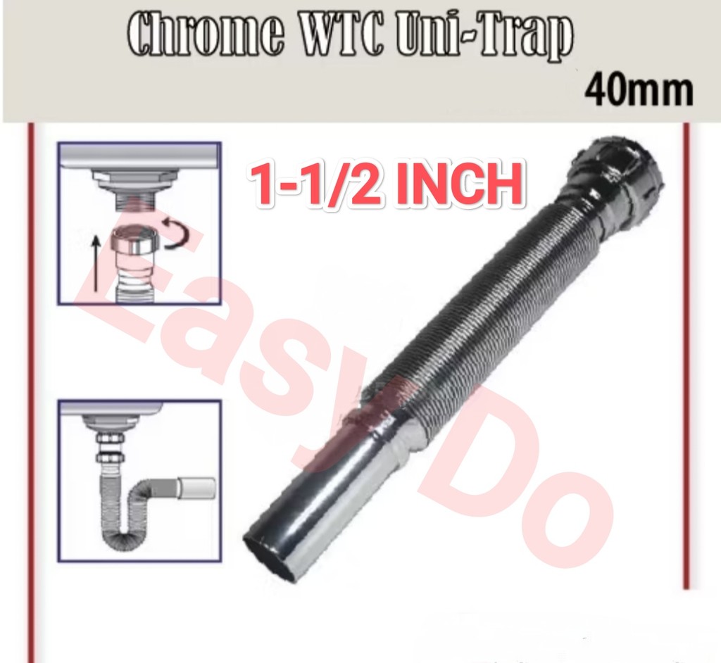 1-1/2 INCH (40MM) Heavy Duty Flexible ABS Pipe Tube Hose Unitrap Outlet ...