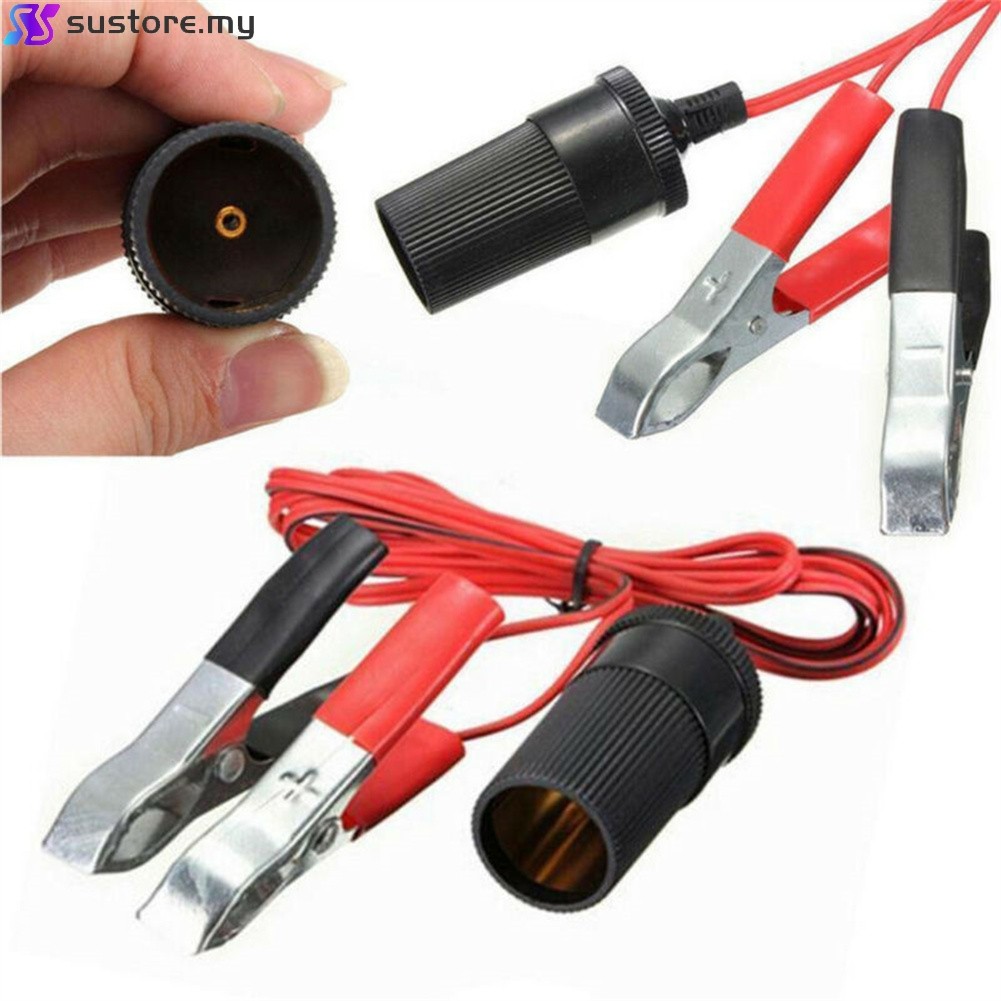 [Super]12V Car Lighter Socket Adapter Socket Cable + Battery Clamp ...