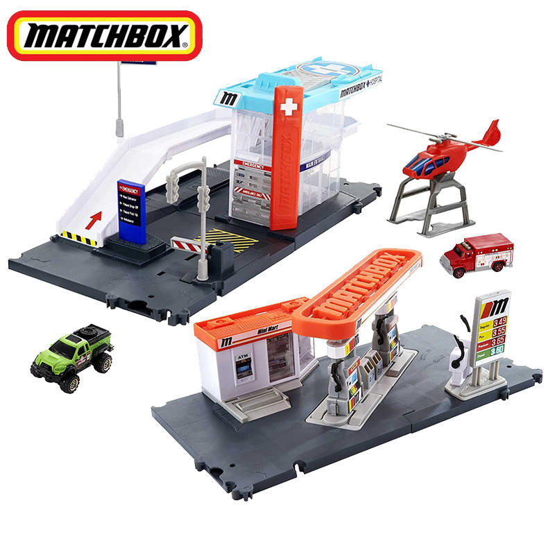 MATCHBOX Matchbox Alloy Car Airport Fire Department City Scene Set ...