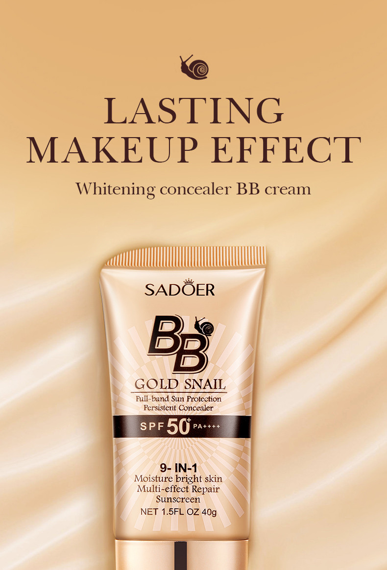 SPF50+ PA+++ Gold Snail Sunscreen BB Cream Concealer Cream Sunblock 40g | Shopee Malaysia
