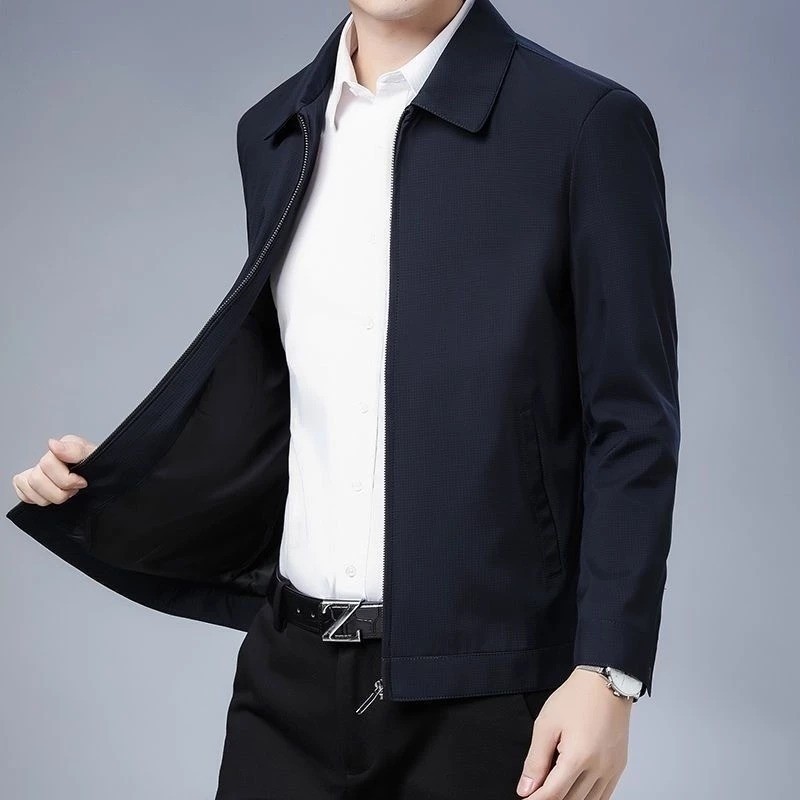 Casual Men's Bomber Jacket Zipper Front, Utility Pockets, and Wind ...