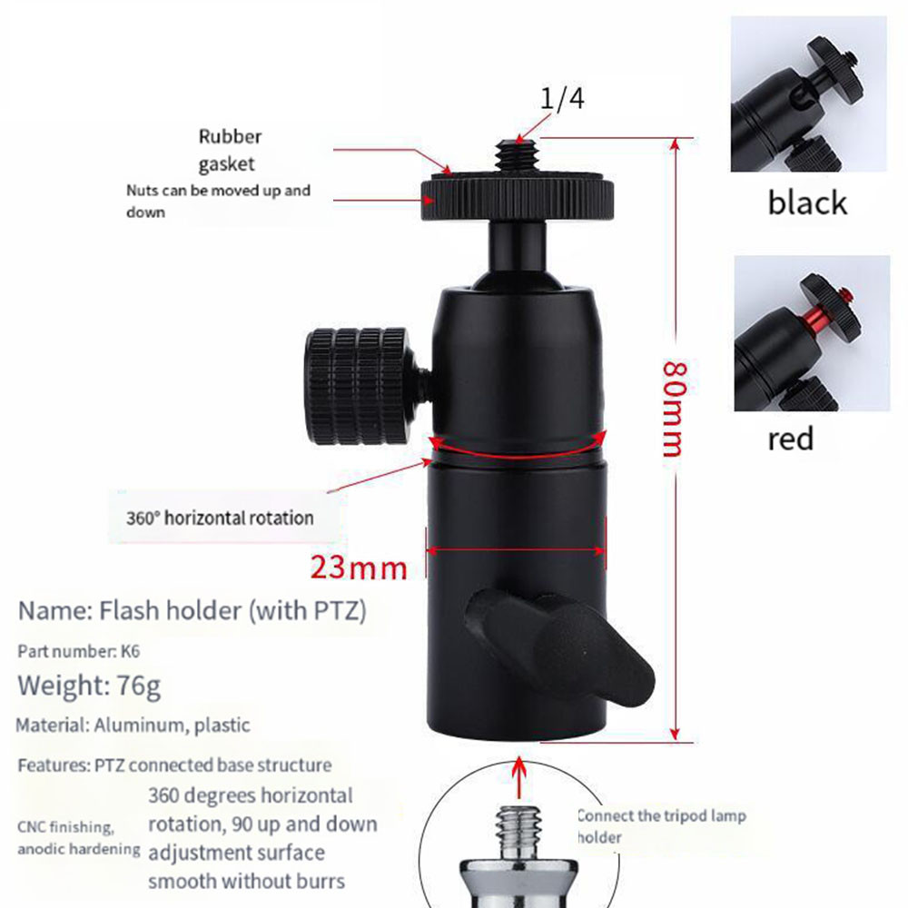 360 Ball Head Photographic Light Stand Adapter Triangle Bracket ...